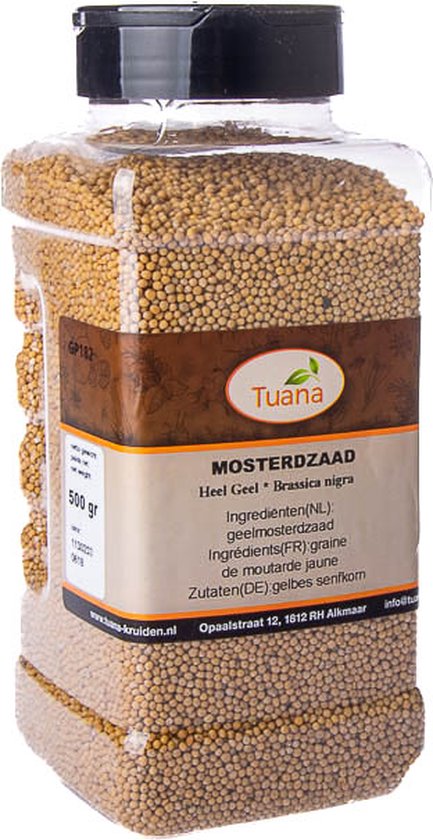 Tuana Kruiden - Mosterdzaad Geel - Strooibus 700 Gram - Tuanashop - GP ...