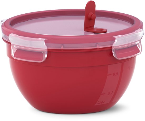EMSA CLIP & MICRO Rond Doos 1,1 l Rood, Transparant 1 stuk(s) | bol