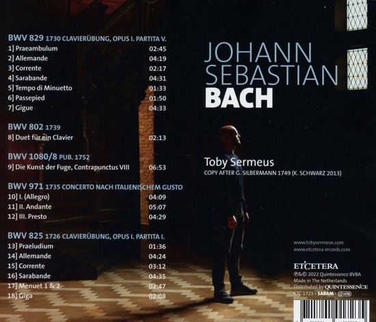 Toby Sermeus - Bach's Piano: Silbermann 1749 (CD), Toby Sermeus | Muziek | bol.com