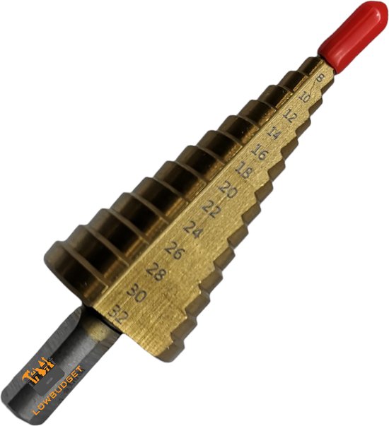 Professionele HSS titanium stappenboor met 15 stappen van 4 tot 32mm ...