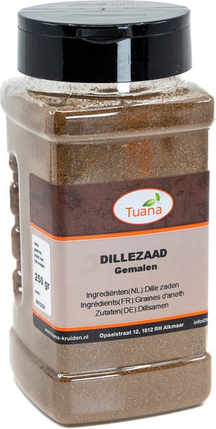 Tuana Kruiden - Dille Zaad Heel - Strooibus 200 Gram - Kruiden Zonder ...