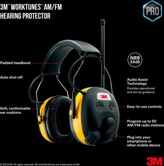 3M Worktunes Oorkappen AM / FM digitale radio | bol