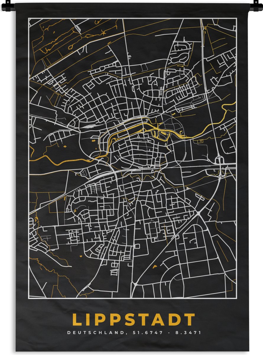 Wandkleed - Wanddoek - Stadskaart – Plattegrond – Duitsland – Goud ...
