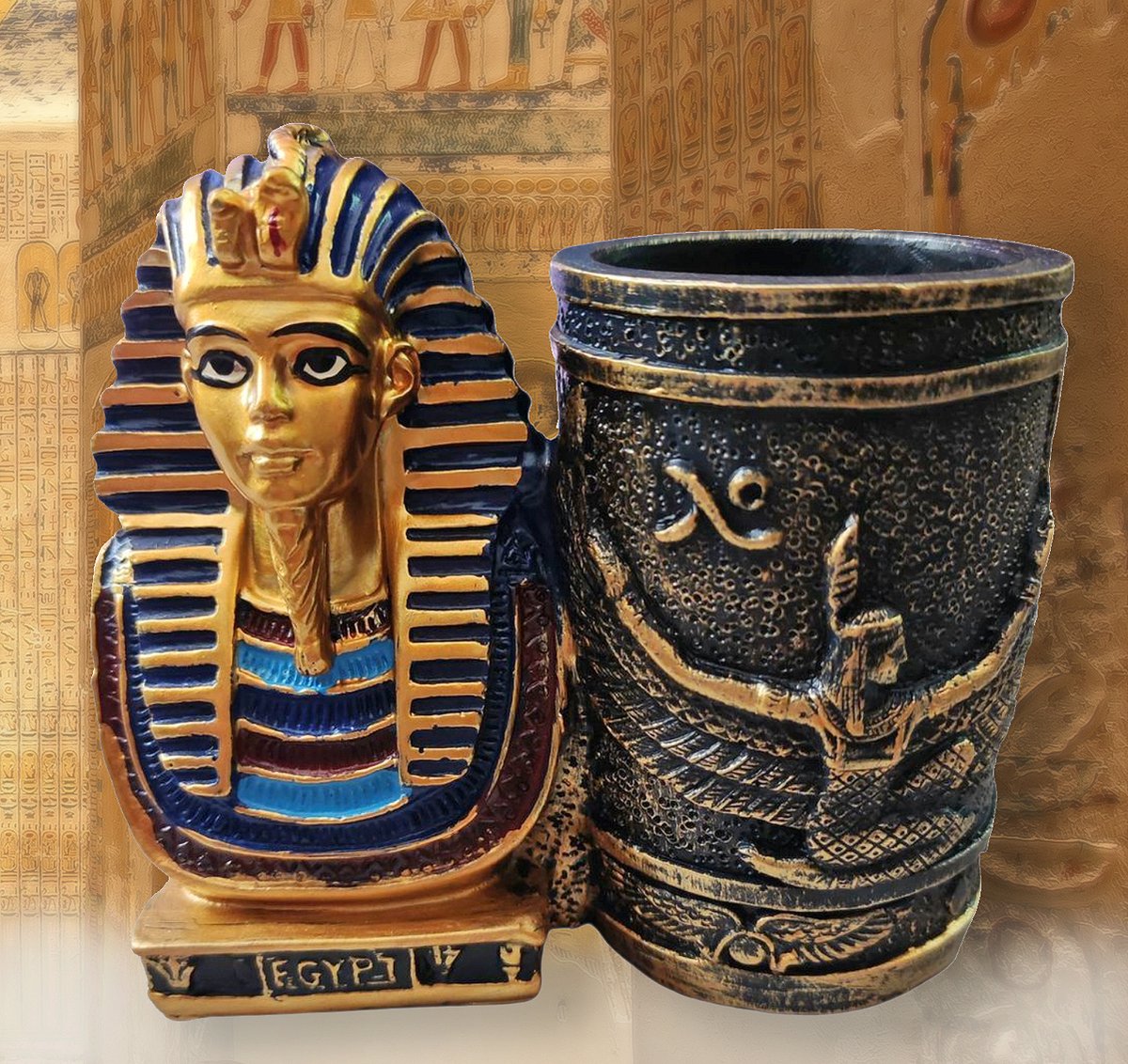 Oude Egypte Farao - Pennenhouder Pennenbakje - Toetanchamon Masker ...