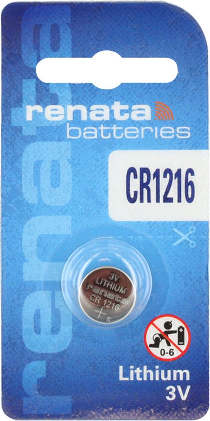 Renata Lithium Batterij - Knoopcel - CR1216 - 1 stuks - 3V - Made in Indonesia | bol.com