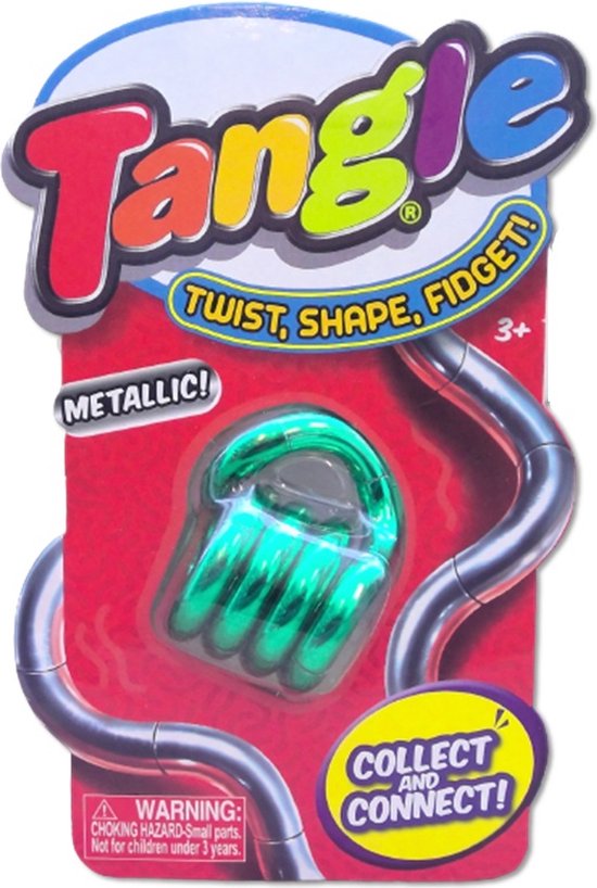 Tangle Metallic Groen - Fidget Toy - Voor de hand - Friemel speelgoed | bol