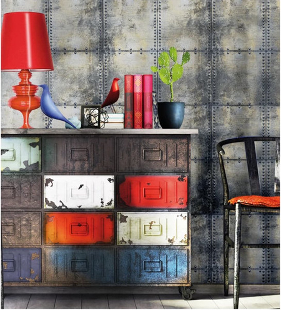 Noordwand Urban Friends & Coffee Behang betonblokken grijs en zwart ...