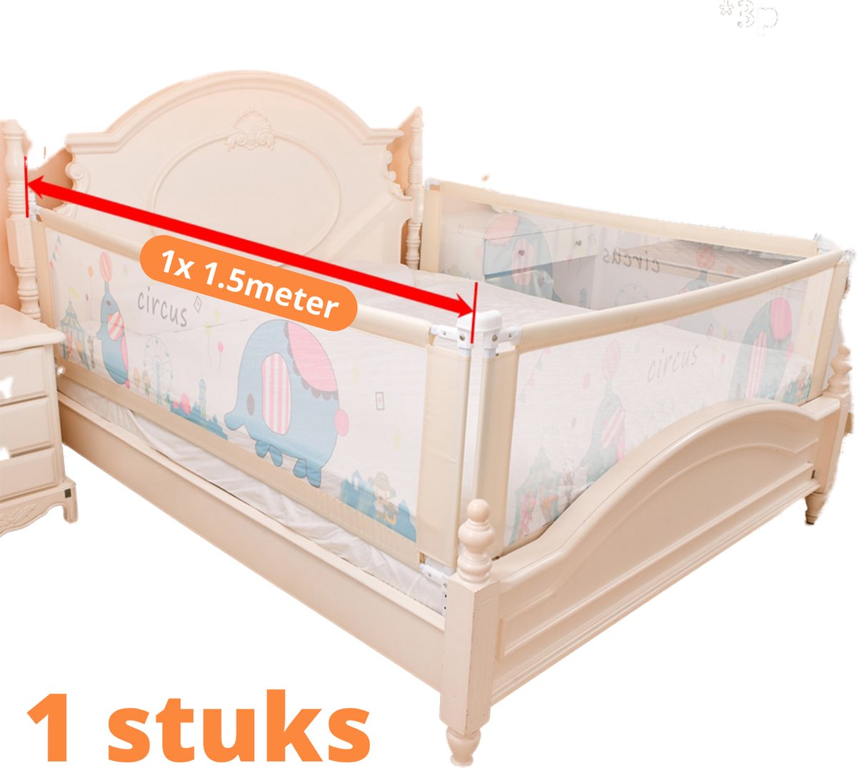 Magnificos - bedrand - bedhekje - bedrail - baby bed bumper - beige ...