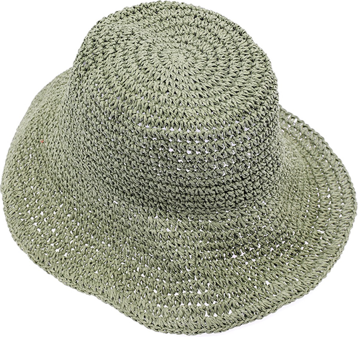 Zomer rieten hoed voor dames met periferie, zon hoed in Groen kleur | bol