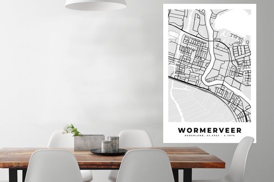 Poster Kaart - Wormerveer - Stadskaart - Plattegrond - 80x120 cm | bol.com