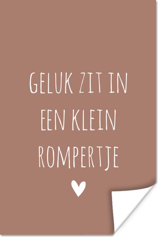 Poster Quotes - Geluk zit in een klein rompertje - Spreuken - 40x60 cm ...