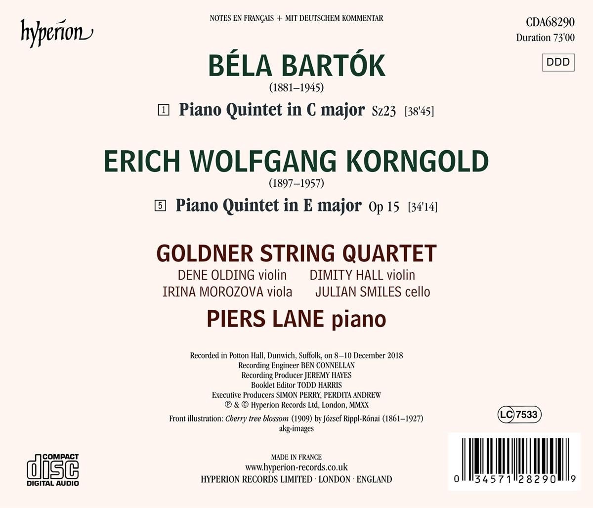 Goldner String Quartet Piers Lane - Piano Quintets (CD), Goldner String Quartet | CD... | bol.com
