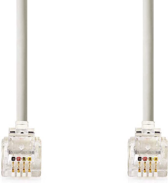 Câble téléphonique spiralé Nedis RJ10 - RJ10 / beige - 2 mètres | bol.com