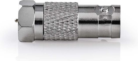 Nedis Satelliet- en Antenne-Adapter | F-Male | IEC (Coax) Female | Vernikkeld | 75 Ohm... | bol.com