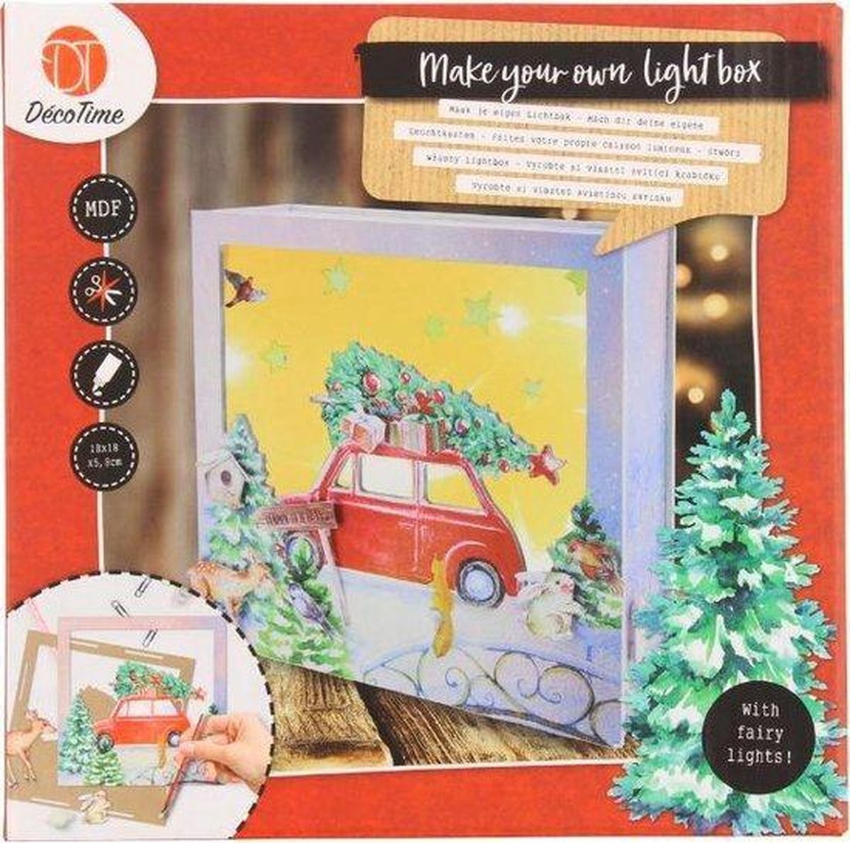 Decotime maak je eigen lightbox voor kerst van MDF auto met kerstboom ...
