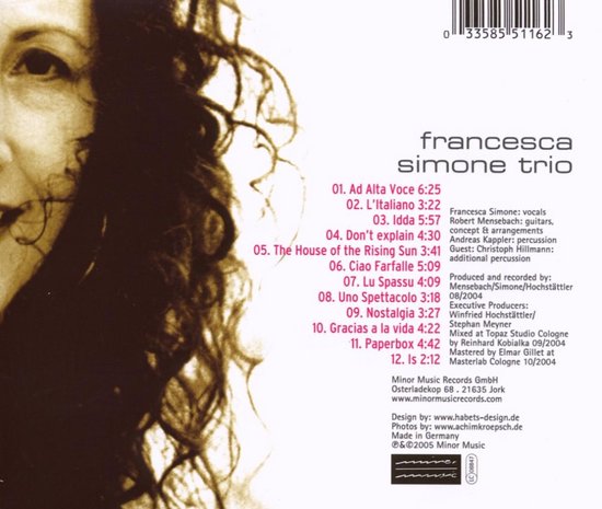 Francesca Simone Trio - Ad Alta Voce (CD), Francesca Simone Trio ...