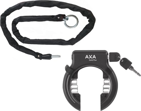Axa Solid Plus Ringslot ART2 Zwart + Insteekketting 100 cm 5,5 mm Zwart | bol.com