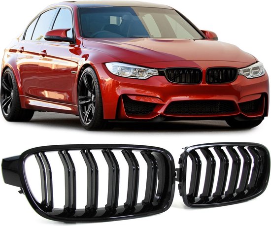 Nieren geschikt voor BMW 3 Serie F30/F31 2012-2018 hoogglans zwart dubbelspijls | bol.com