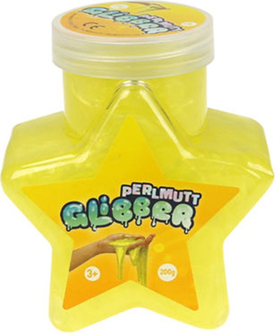 Glibber Slijm in Sterrenpot - Geel - Glitter - Slijm / Kunststof - 200 ...