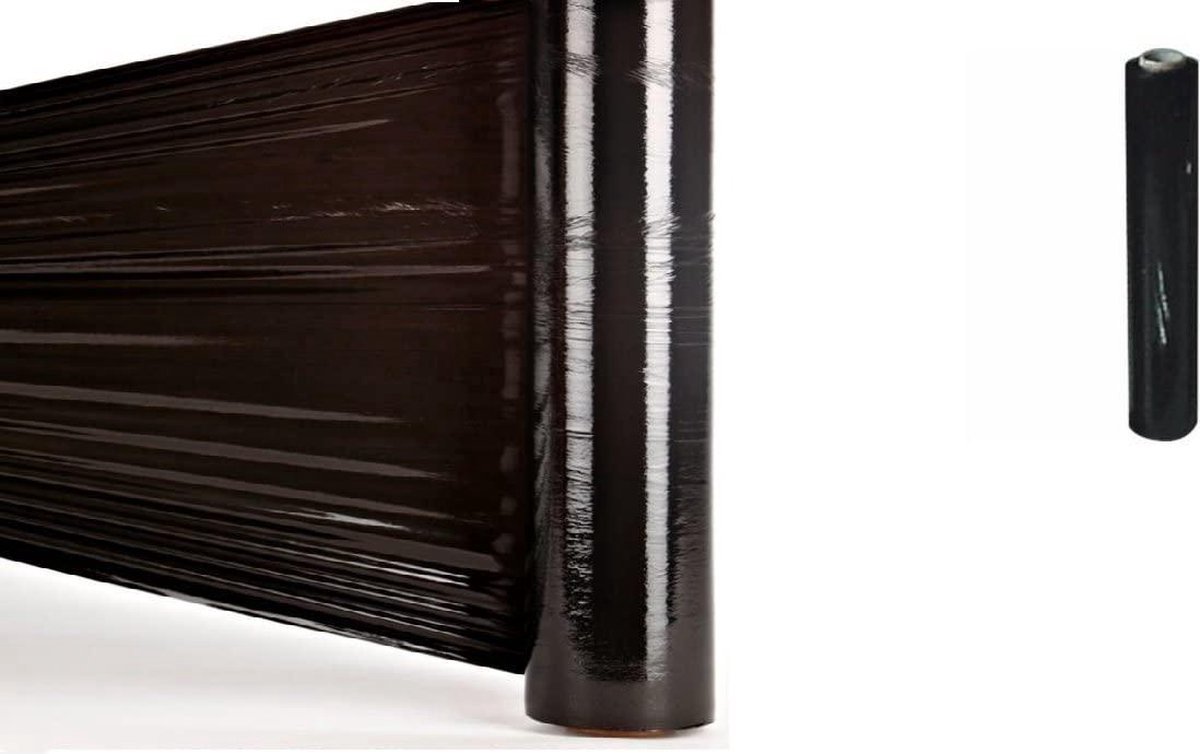 3 ROL- Inpakfolie- Wikkelfolie- Rekfolie- Stretchfolie ZWART- 50cm x ...