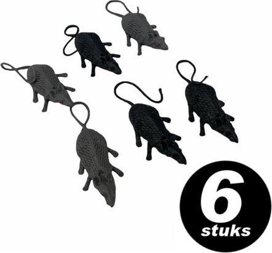 Halloween decoratie – Muizen / Rat grijs/zwart – 6 stuks | bol.com