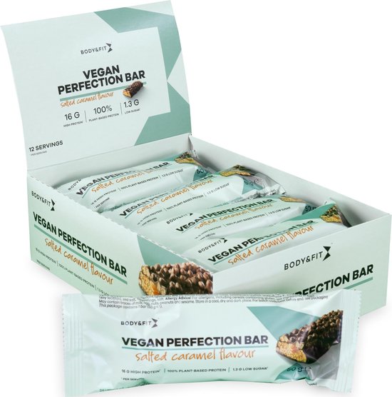Body & Fit Vegan Perfection Bar - Proteïne Repen / Eiwit Repen - Crunchy Salted... | bol.com