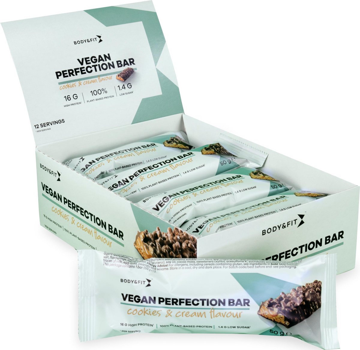 Body & Fit Vegan Perfection Bar - Proteïne Repen / Eiwit Repen - Crunchy Cookies &... | bol.com