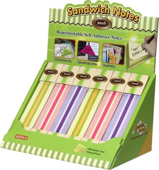 Stick'n Memoblok kubus - sandwich 99x99mm, combinatie diverse kleuren ...