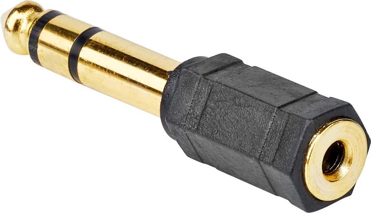 Jack verloopstekker - 6.3 mm naar 3.5 mm - Zwart - Allteq | bol