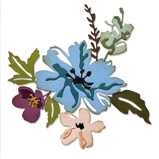 Sizzix Thinlits Snijmal Set - Brushstroke Flowers #2 - 8 stuks | bol