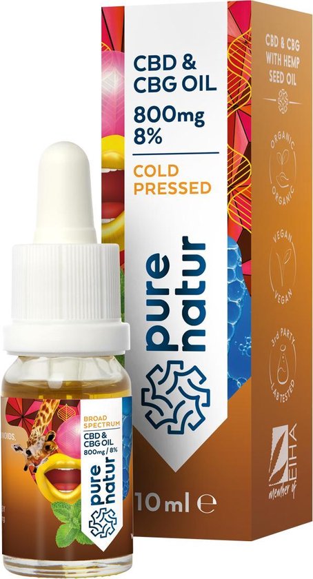 Pure Natur|CBD/CBG800|8% 10 ml|Full Spectrum Hemp Seed Oil | bol.com