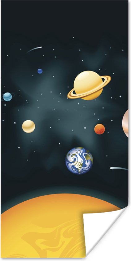 Affiche le système solaire avec notre planète - 75x150 cm | bol.com