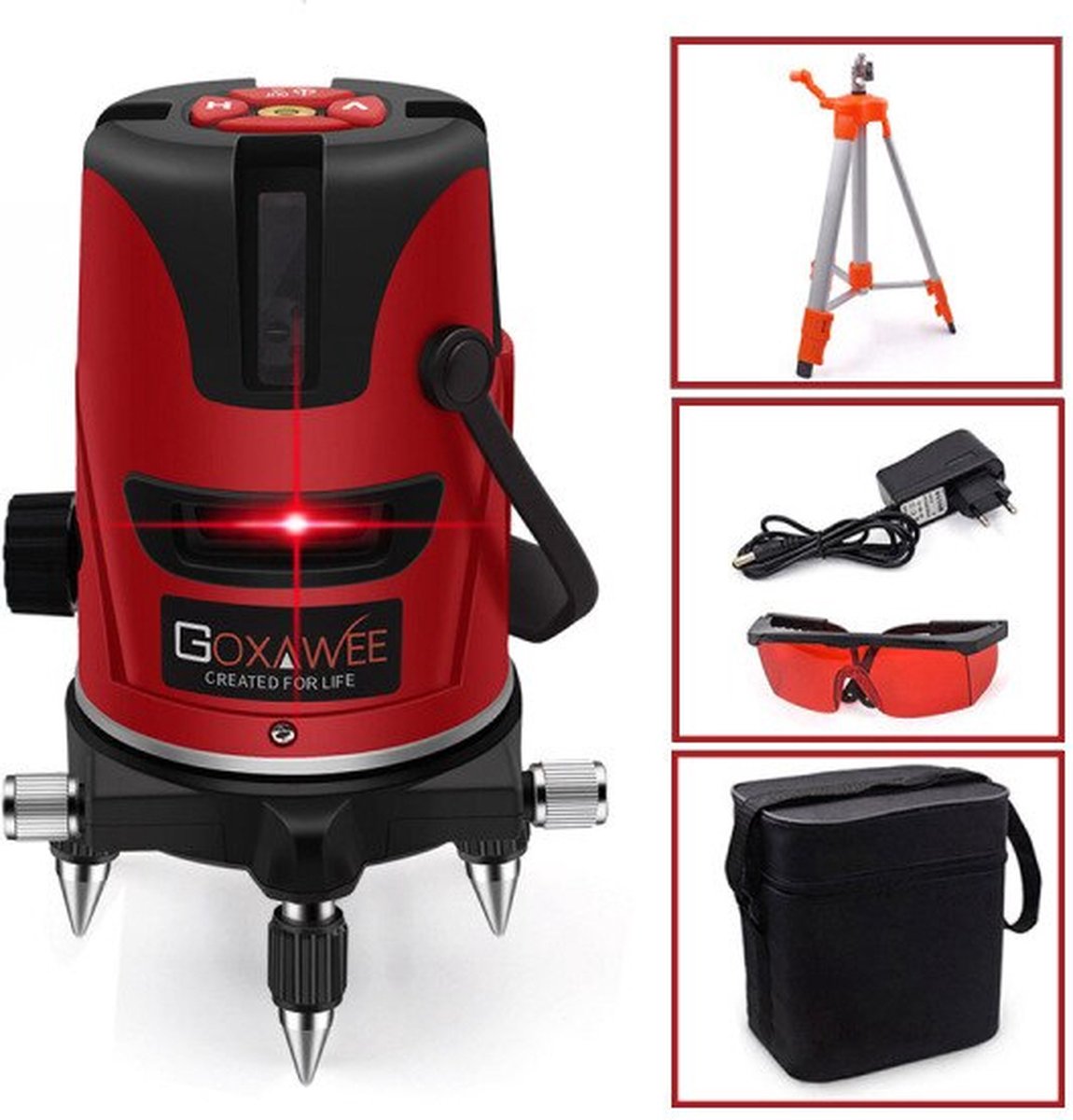 Premic GOXAWEE Bouwlaser 360° - Kruislijnlaser - Lijnlaser - Waterpas ...