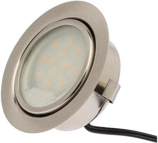Rolux halogeen inbouwspot DF-9251 mat chroom 58mm boorgat 10W 12V warm wit ultra plat | bol