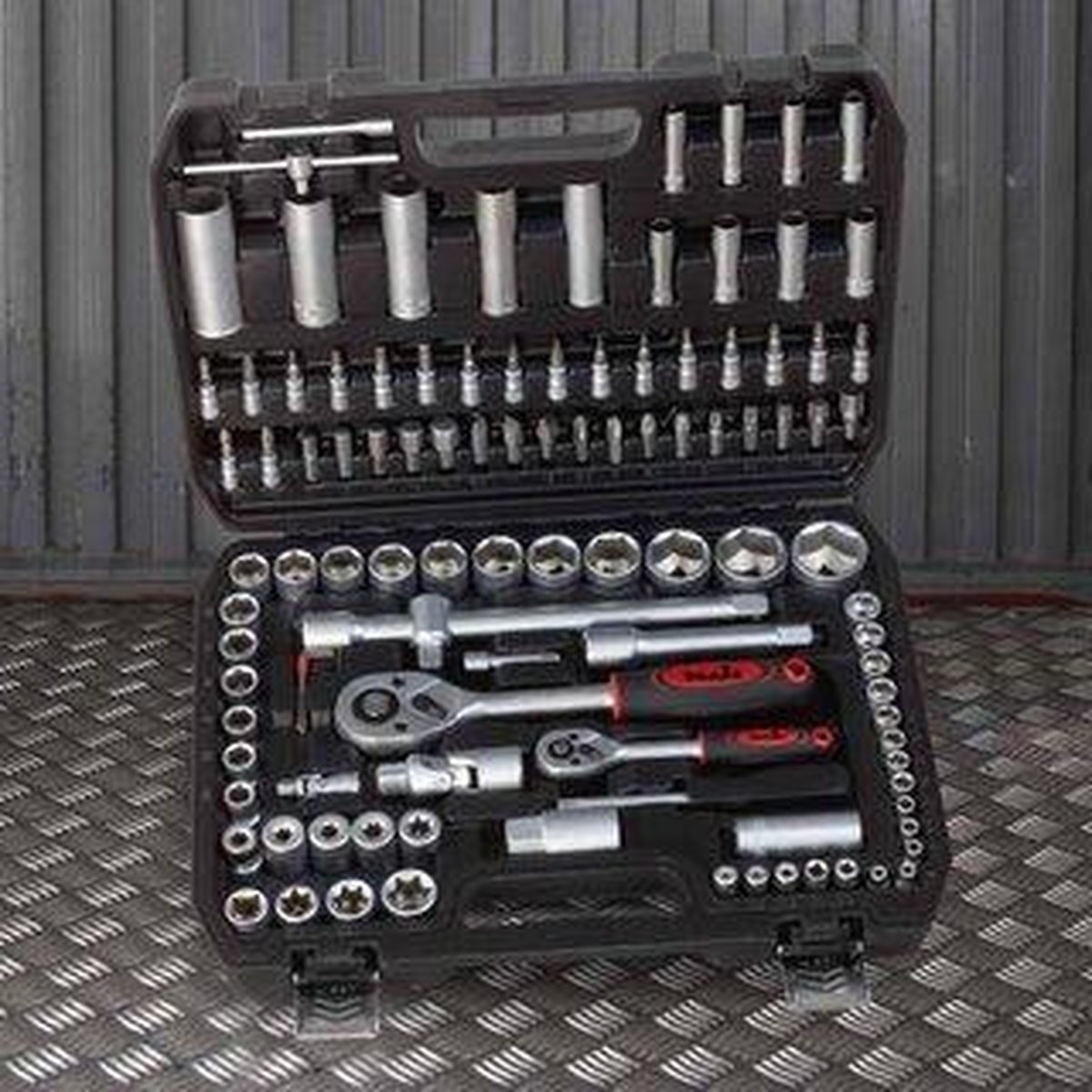 Professionele XL 108-Delige Dopsleutel Set - Met Momentsleutel Ratel ...