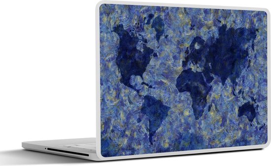 Laptop sticker - 14 inch - Wereldkaart - Van Gogh - Verf - 32x5x23x5cm ...