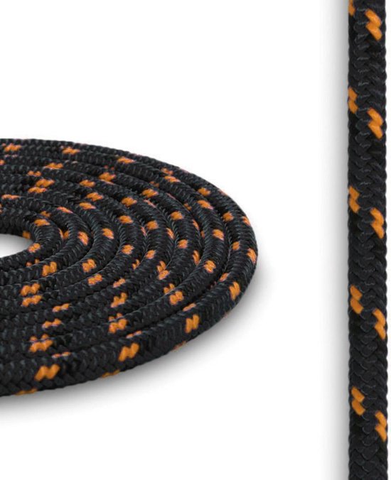Touw op rol - 5mm - 300 meter - Zwart/oranje | bol