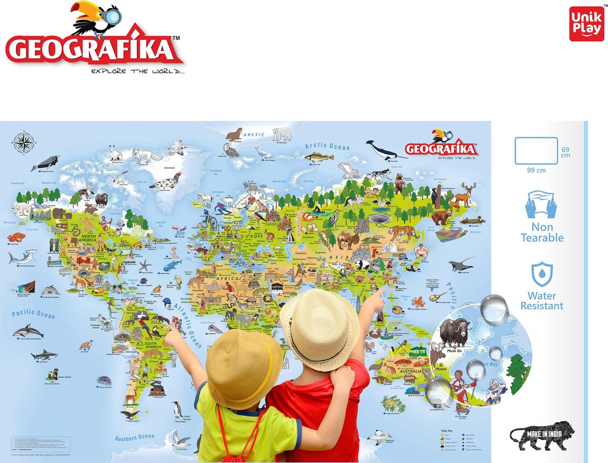 Explore the World game + children's World map Unik Play in english ...
