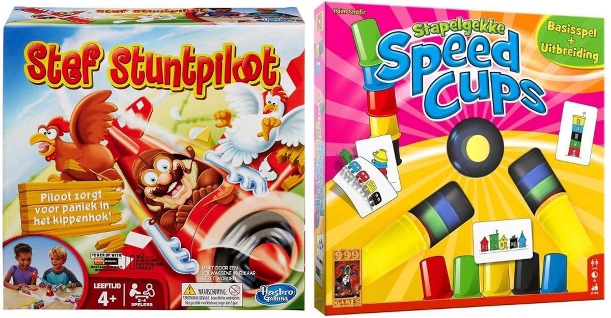 Spellenbundel - 2 Stuks - Stef Stuntpiloot & Stapelgekke Speedcups ...