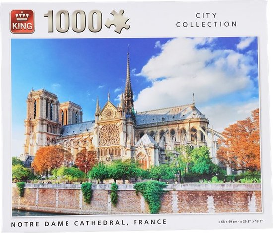 King Puzzel City Collection Notre Dame Cathedral Frankrijk 68x49cm 1000 ...