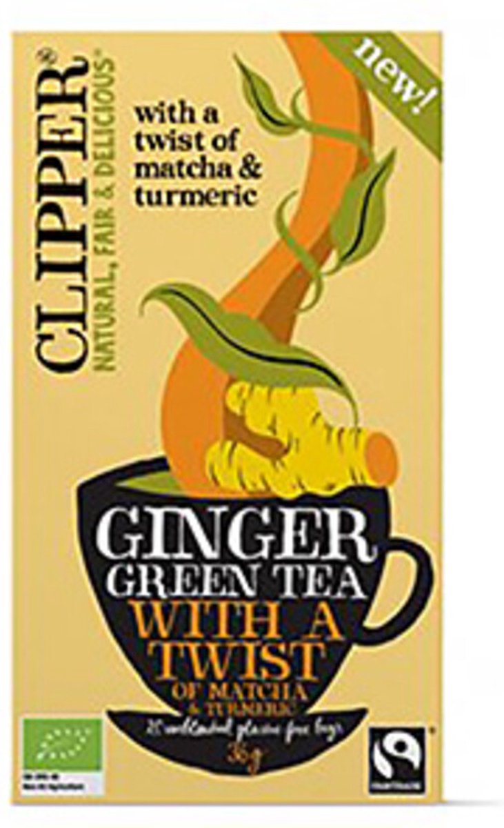 Clipper Thee Ginger Green Tea with a Twist of Matcha & Tumeric 20 stuks ...