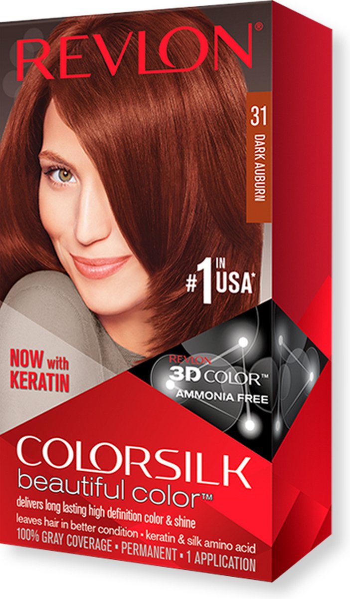 Haarkleur Zonder Ammoniak Colorsilk Revlon Donker koper kastanje | bol.com