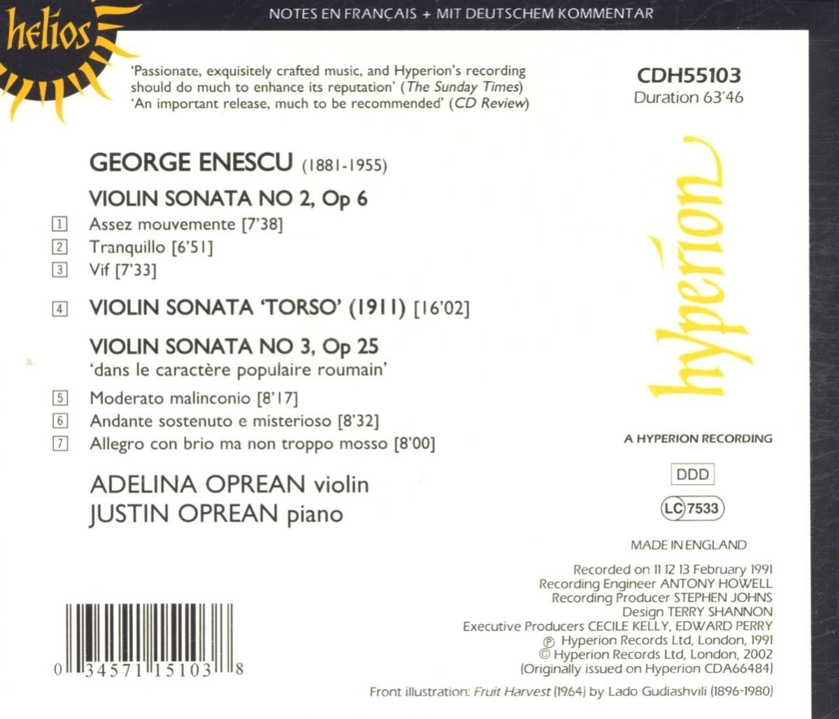 Adelina Oprean & Justin Oprean - Enescu: Violin Sonatas (CD), Adelina Oprean & Justin... | bol.com