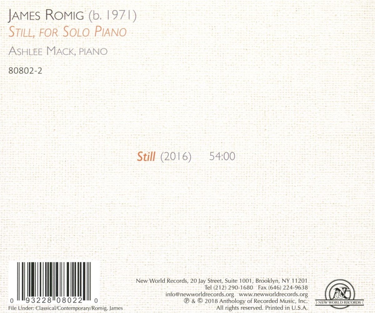 Ashlee Mack - James Romig: Still For Solo Piano (CD), Ashlee Mack | CD ...
