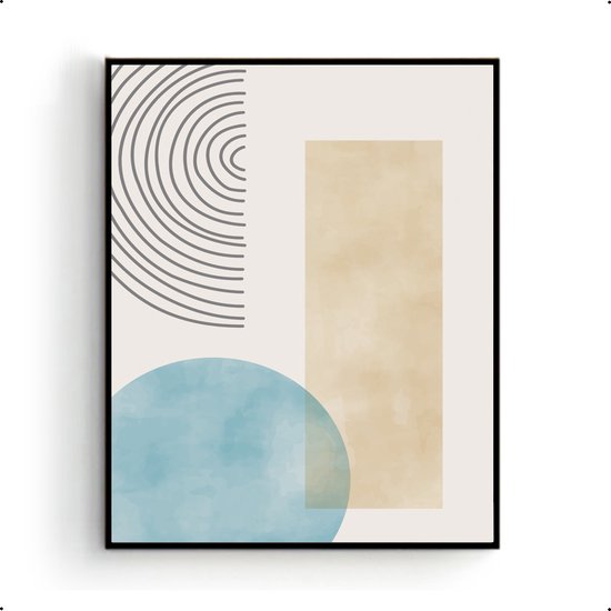 Poster Kunst Abstracte Lijnen Wind Water en Riet - Abstract / Lijnen ...