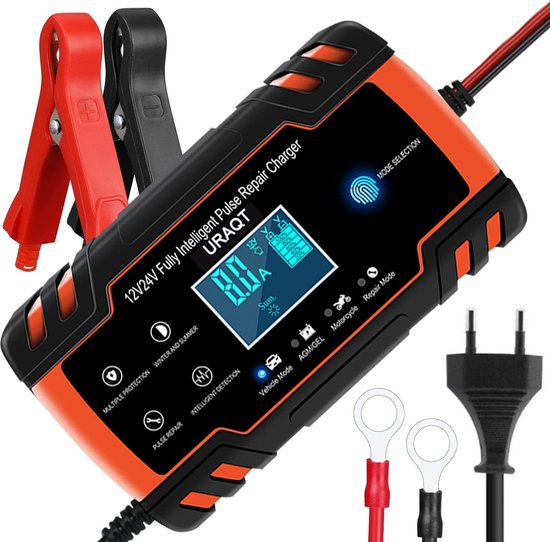 Acculader, voor auto- en motoraccu's, volautomatische intelligente ...