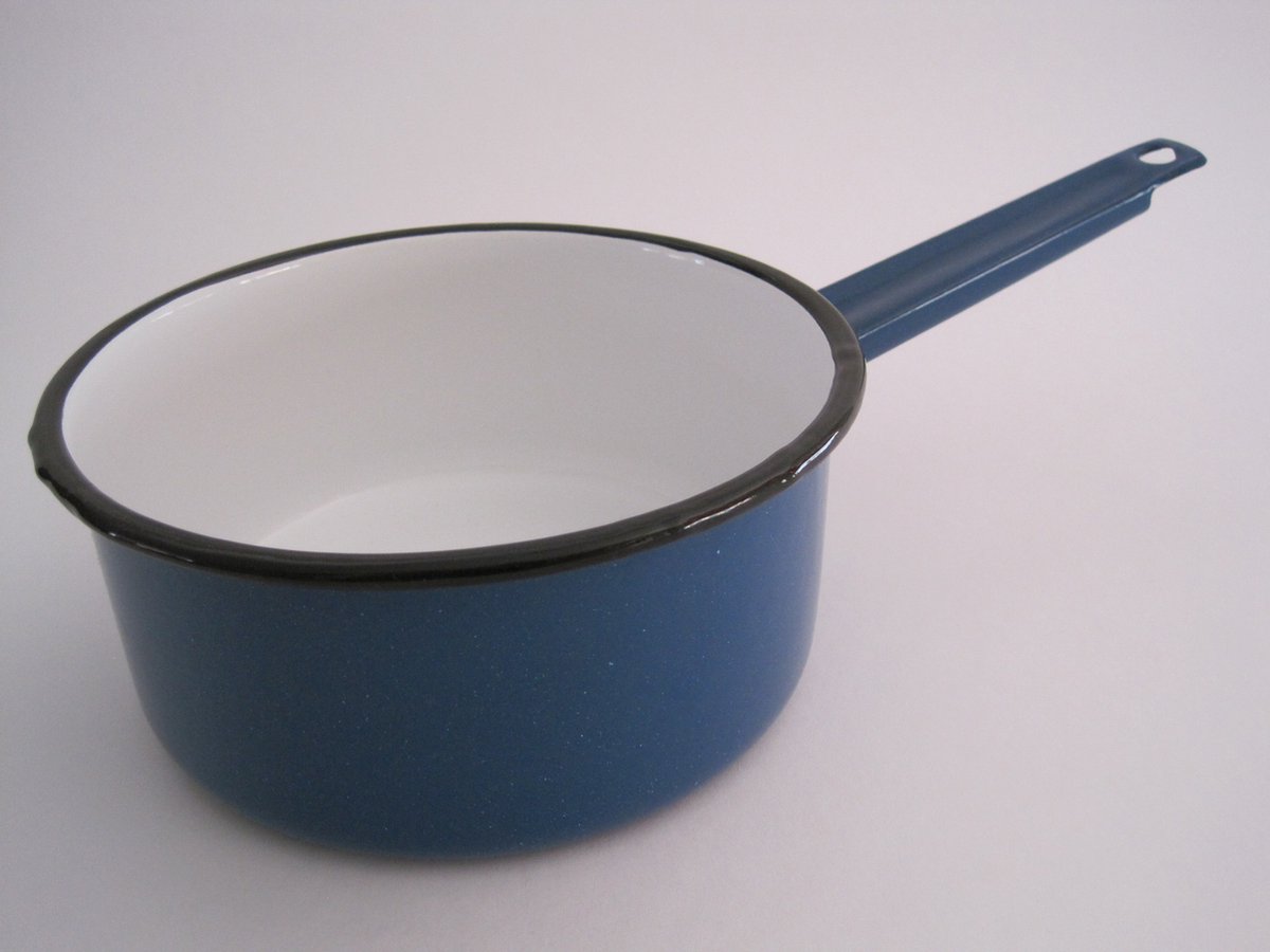 Emaille steelpan - Ø 20 cm - 3 liter - blauw | bol.com