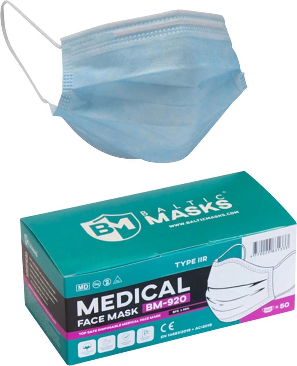 10.000 X Baltic Masks | Type IIR | BLAUW | 10.000 stuks | Chirurgisch ...