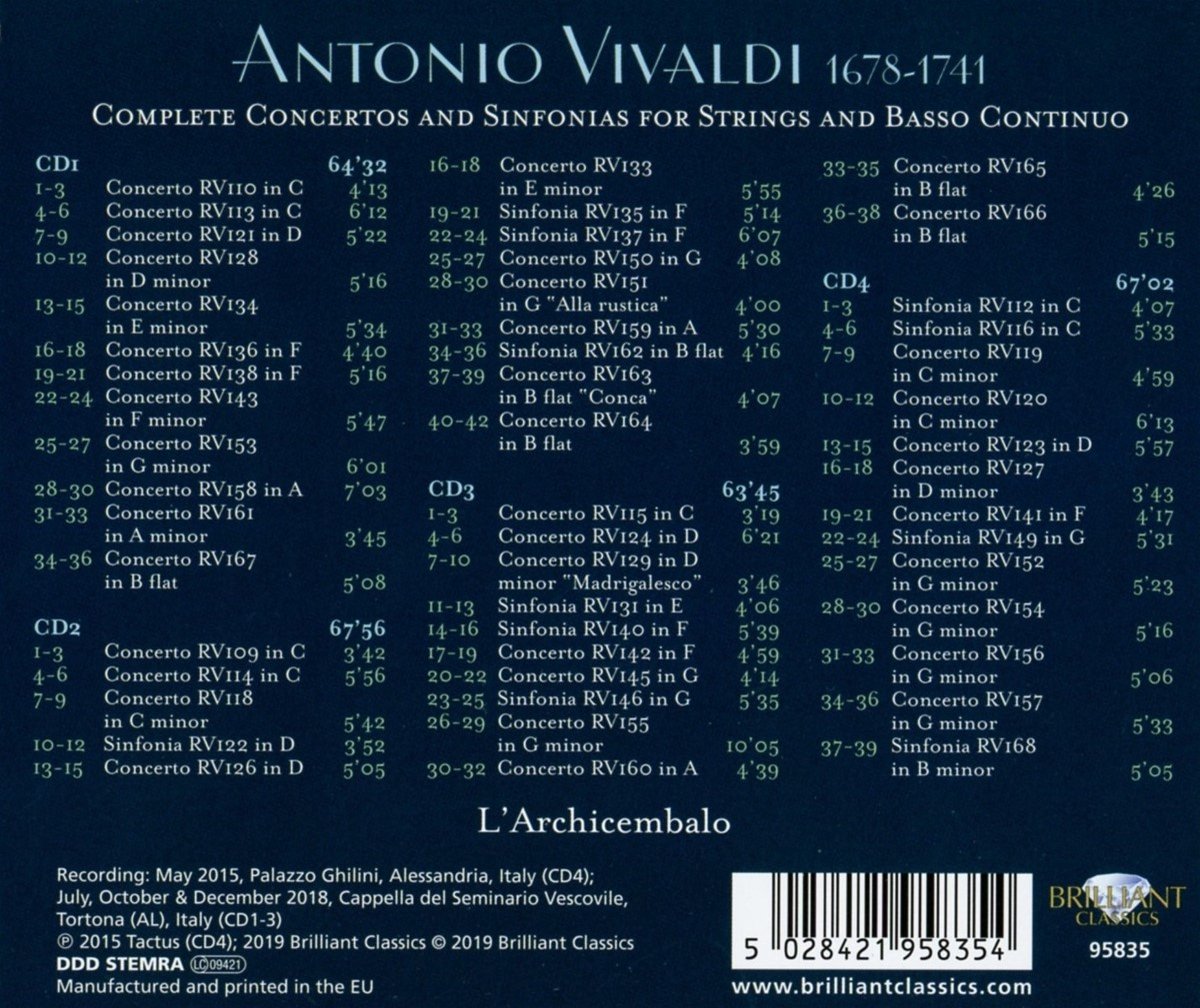 L'Archicembalo - Vivaldi: Complete Concertos And Sinfonias For Stri (CD),... | bol.com