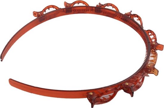 Diadeem - Diadeem met clips - diadeem met haarspeld - haar accessoires - bruin | bol